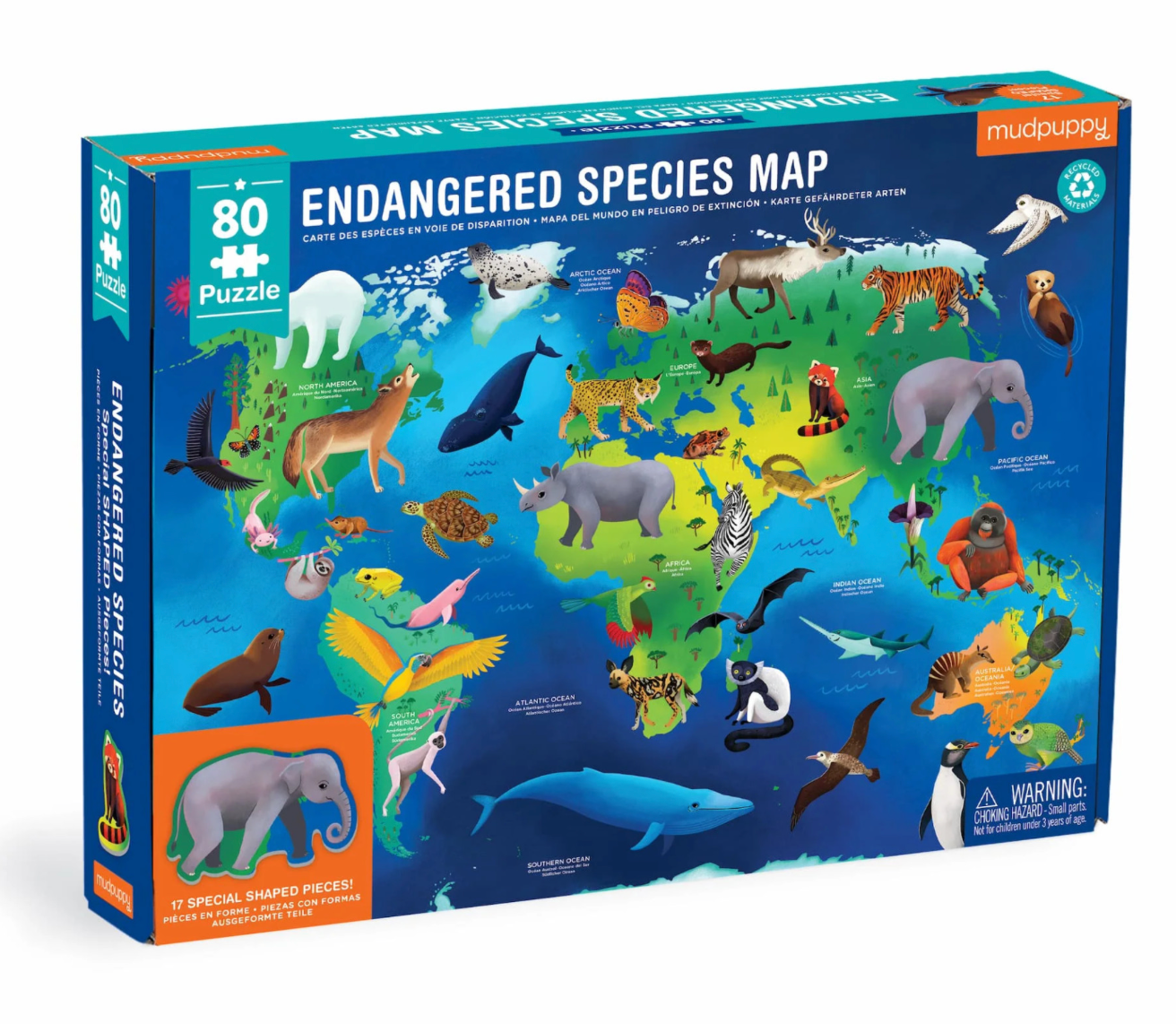 Endangered Species Map Puzzle – Miss Monroe Boutique